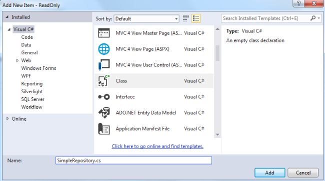 Create Read Only Web Api Application